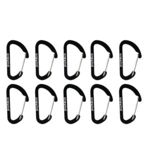 onewind premium carabiner clip, 10 pack, carabiner keychain for hammocks, hiking, harness, outdoors and gym, black