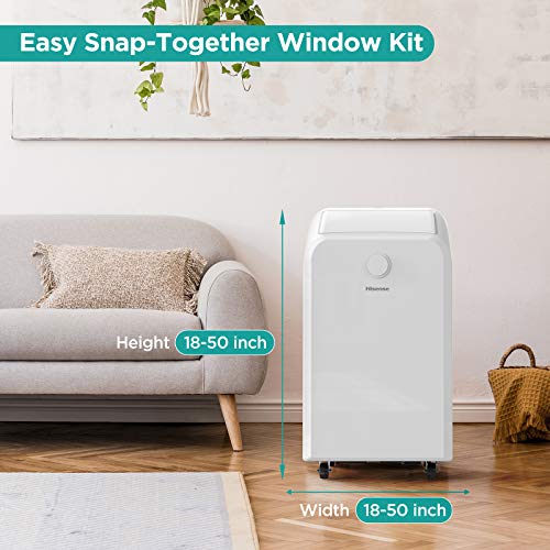 Hisense Portable Air Conditioner 8,000 BTU Cooling Dehumidifier Fan for Rooms up to 350 sq.ft, Remote Control, Long Distance Air Flow, White