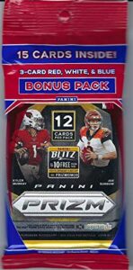 2020 panini prizm football factory sealed cello pack with 3 card rwb bonus pack