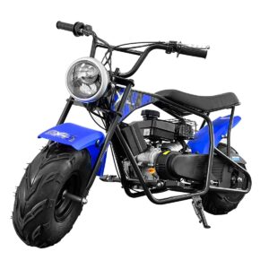 xtremepowerus pro-series 99cc 3.5hp gas powered off road trail bike dirt bike ride one bike, mini bike for adults & kids over age 13+, blue