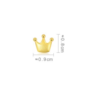 CHOW SANG SANG 999.9 24K Solid Gold Crown Single Stud Earring 91936E (Sold Single Not Pair)