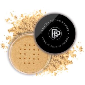 bellapierre banana setting powder | lightweight color corrector | eliminates dark under eye circles & redness | talc-free loose powder | matte banana powder - medium - 0.14 oz