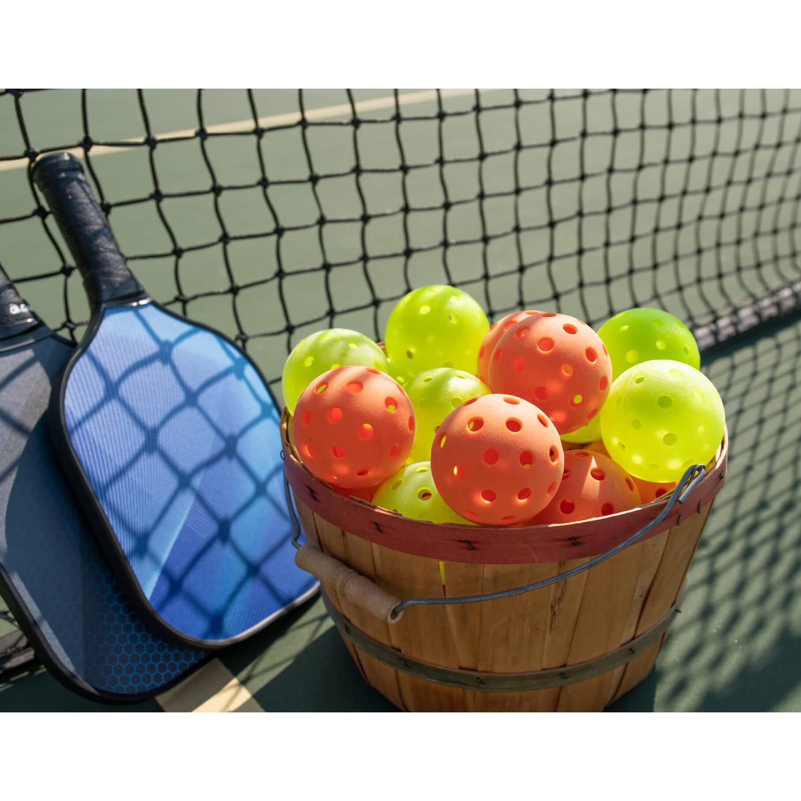 JINJIAN Pickleballs 6 Pack Balls-40 Holes, Outdoor Pickleball USAPA Approved Performance Pickleballs, Specifical Designed for Courts Play, High-Vis Optic Green Pickleballs(6 Pack)