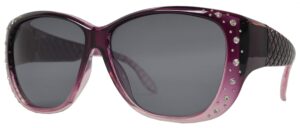 pz - polarized sunglasses wear to cover over prescription glasses uv protection rhinestones (purple fade + polarized grey)