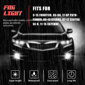 Driving Fog Lights Lamps Replacement for Acura Honda 5 500 S-Type X-Type XK LS Ford Freestyle Ranger Focus Suzuki With H11 12V 55W Halogen Bulbs ​Repalaces 33900STKA11 4F9Z15200A (Clear Lens)