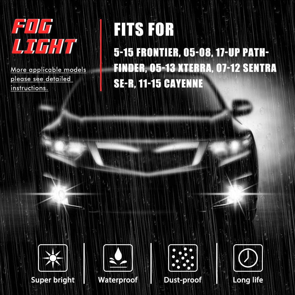 Driving Fog Lights Lamps Replacement for Acura Honda 5 500 S-Type X-Type XK LS Ford Freestyle Ranger Focus Suzuki With H11 12V 55W Halogen Bulbs ​Repalaces 33900STKA11 4F9Z15200A (Clear Lens)