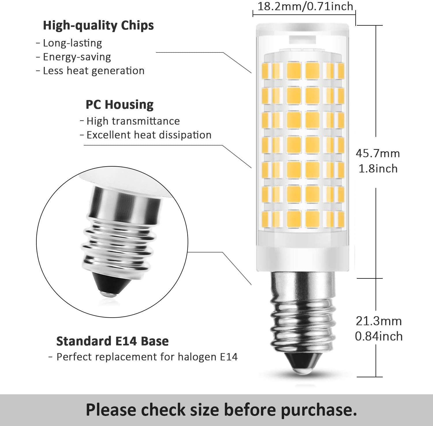 LAOYEBAOHE E14 Cooker Hood Bulbs European Base,Range Hood Light Bulbs AC110V-130V for Refrigerator Cooker Hood Sewing Machine light Daylight White, 4-Pack