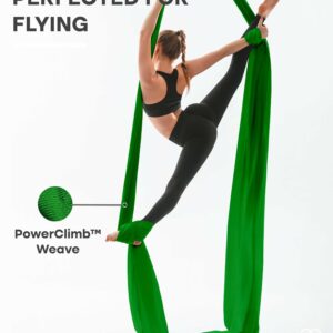 Aurora PRO Aerial Silks + Yoga Hammock (Full Rigging Hardware) Safety CE Certified - 100% Premium Nylon in 40 Denier