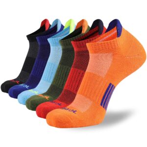 joynÉe men’s athletic socks low cut cushion running socks breathable comfort for sports 6 pack,multicolor,sock size 10-13