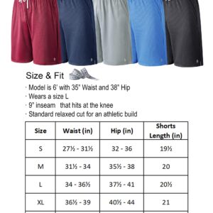 5 Pack: Mens Athletic Shorts, 9" Mesh Basketball Shorts Men Active Gym Shorts with Pockets (Set 1, X-Large)