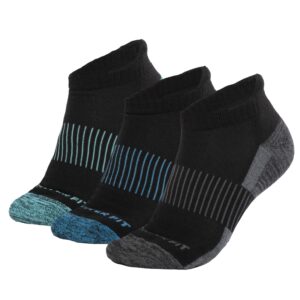 copper fit unisex no show sport socks, black, large-x-large, 3 pair