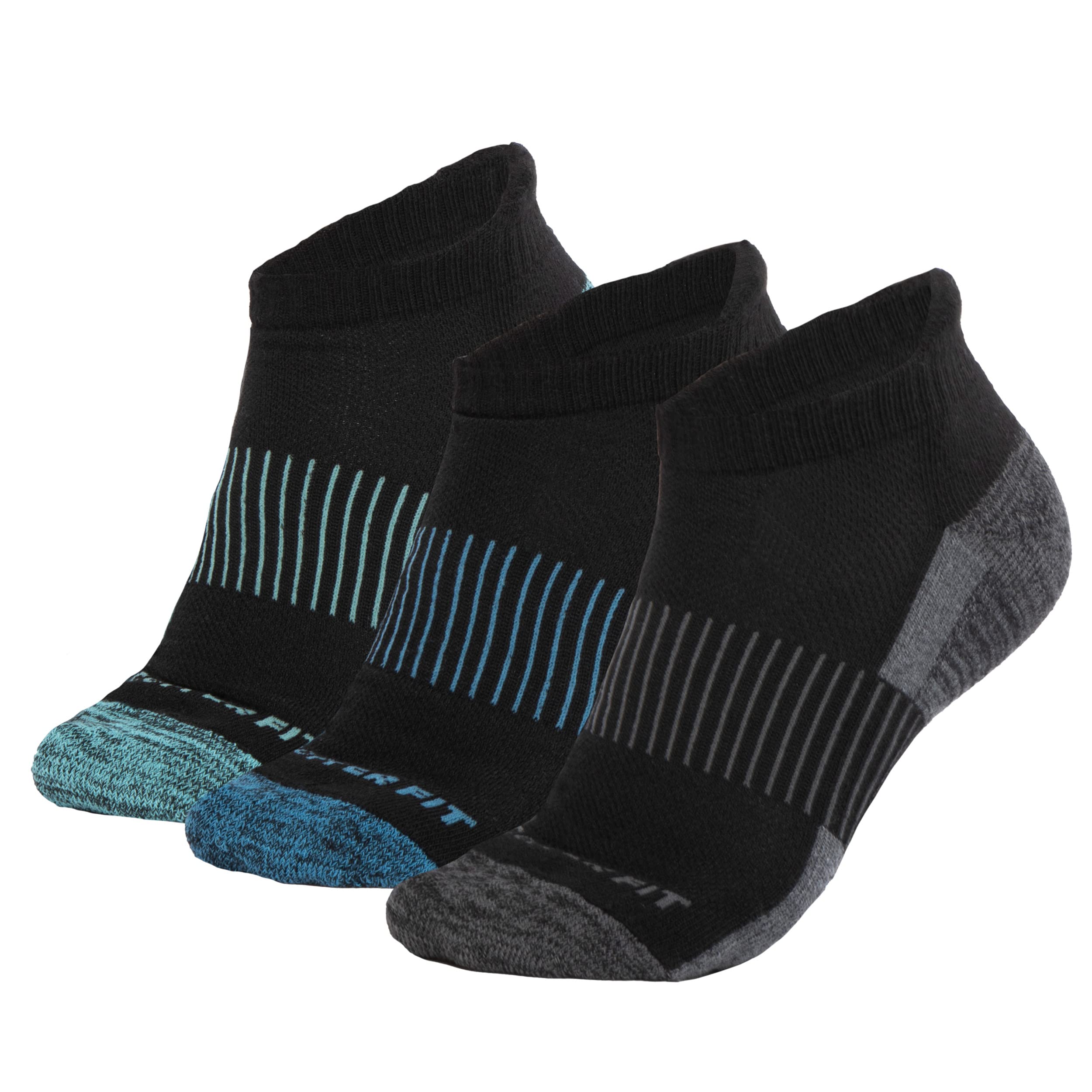 Copper Fit unisex adult Ankle Length Sport Socks, Black/Multi, Small-Medium US