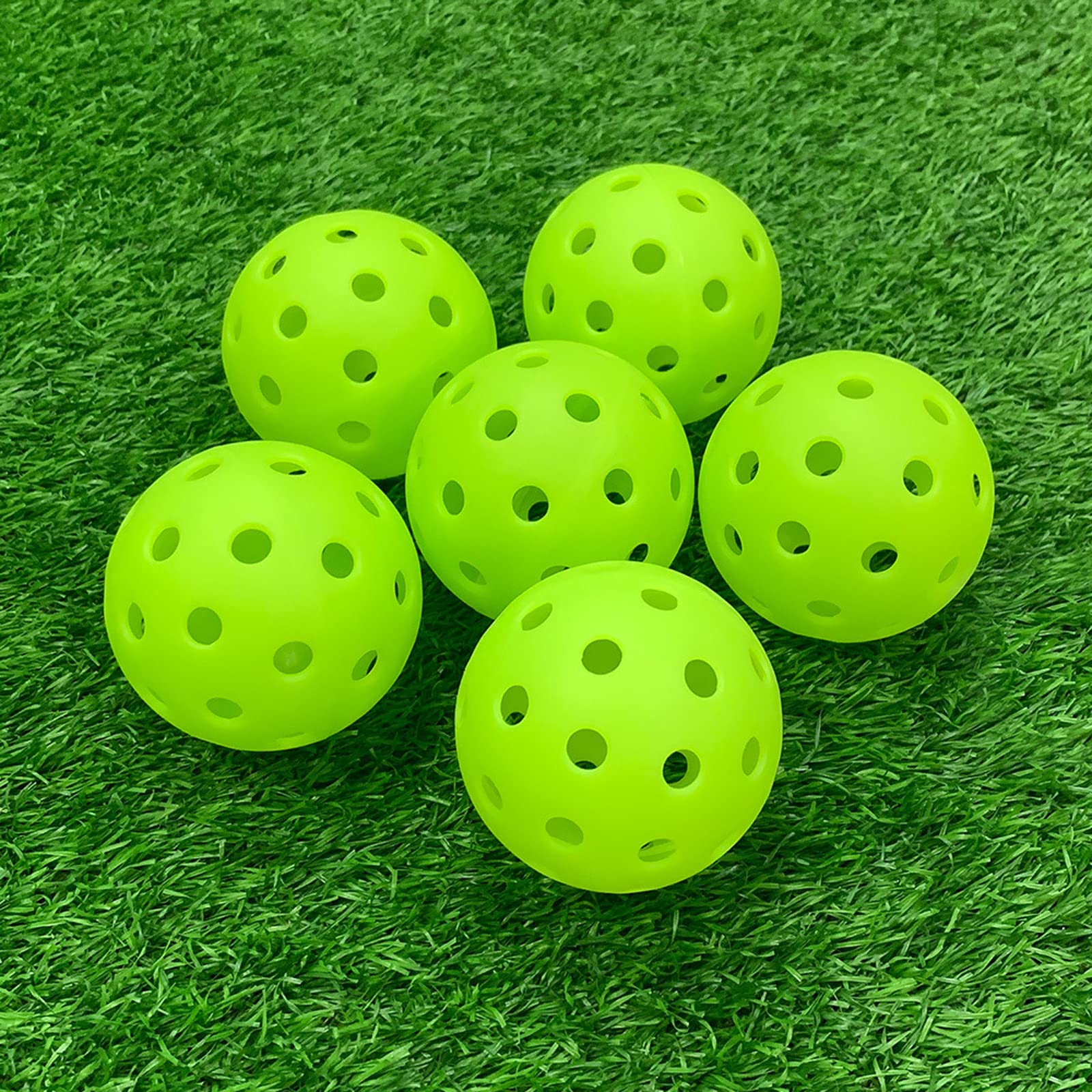 JINJIAN Pickleballs 6 Pack Balls-40 Holes, Outdoor Pickleball USAPA Approved Performance Pickleballs, Specifical Designed for Courts Play, High-Vis Optic Green Pickleballs(6 Pack)