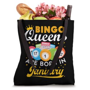 Bingo Birthday Bingo Queens Are Born in January Tote Bag