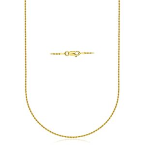 pori jewelers gold plated sterling silver diamond cut rope chain necklace- 1.5mm-7.5mm -made in italy - 7"-30" (24, 1.5mm)