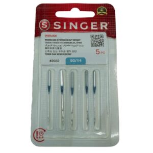 singer generic 5pcs genuine needles chromium type 2022 for singer overlock serger size 90/14