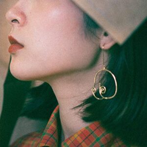 3 Pairs Cute boob earrings Abstract gold female Body Earrings Picasso women shape earrings wire face earrings-3 pairs