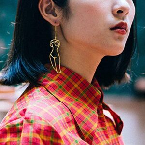 3 Pairs Cute boob earrings Abstract gold female Body Earrings Picasso women shape earrings wire face earrings-3 pairs