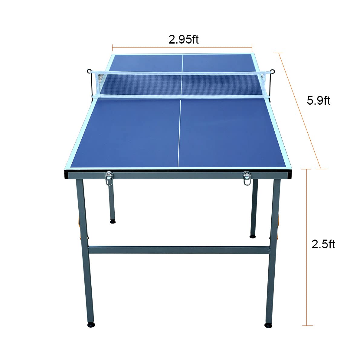 6 ft Table Tennis Table Ping-Pong Tables Set - 100% Preassembled Foldable & Portable Tables with All-Weather Aluminum Composite Frame & Removable Net for Outdoor/Indoor