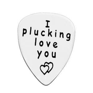 silver guitar pick boyfriend gifts i plucking love you guitar pick anniversary present for him men musical guitar player jewelry gift for husband boyfriend fiance dad valentine christmas birthday gift