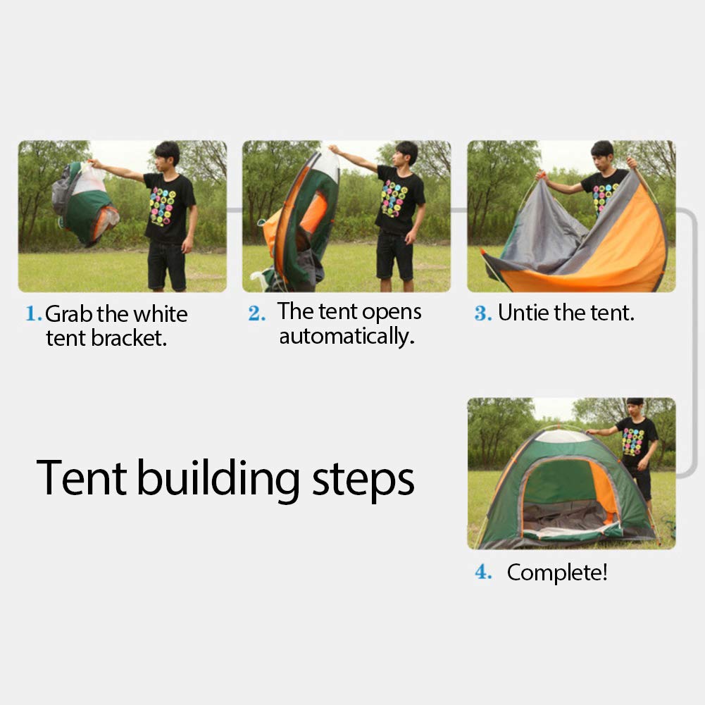 LHLHO 2 Person Instant Pop Up Lightweight Camping Tent, Outdoor Easy Set Up Automatic Family Travel Tent,Portable Backpacking Waterproof Windproof Anti-UV Sun Shelter Tent (Blue)