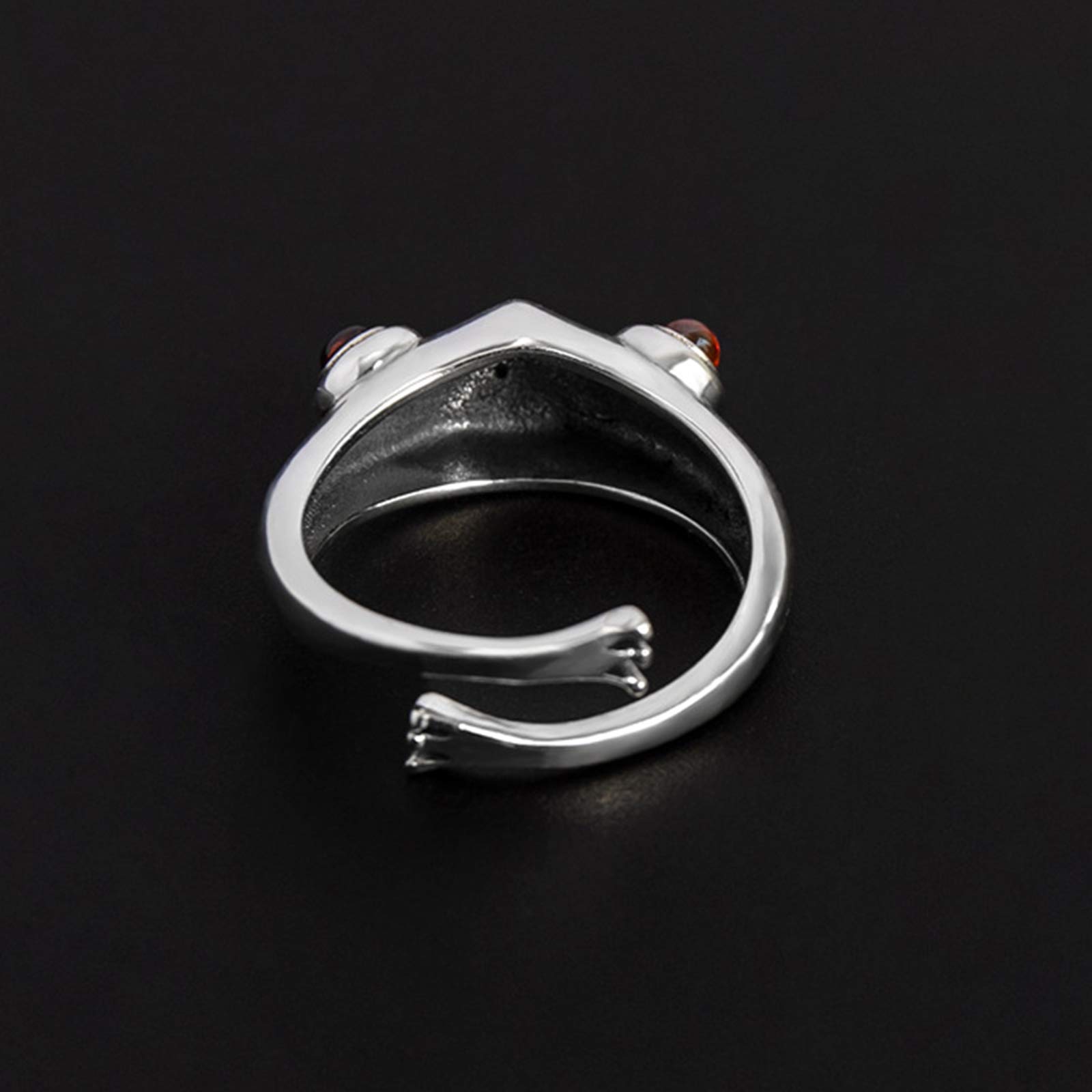 Frog Rings,Personalized Open Adjustable couples rings,Cute Animal wedding bands for women silver