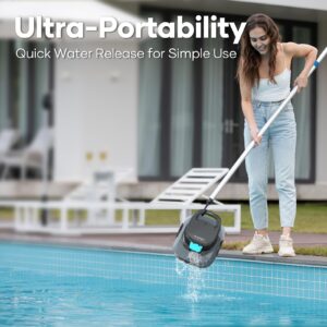 AIPER Scuba SE Robotic Pool Cleaner, Cordless Robotic Pool Vacuum, Lasts up to 90 Mins, Ideal for Above Ground Pools, Automatic Cleaning with Self-Parking Capabilities…