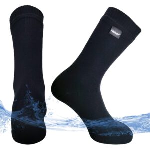 fullsheild men’s waterproof hiking socks, unisex breathable outdoor athletic hiking wading trail running skiing crew socks black l