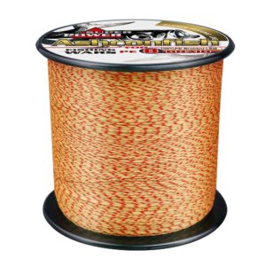 ashconfish braided fishing line- 8 strands super strong pe fishing wire heavy tensile for saltwater & freshwater fishing -abrasion resistant - zero stretch- 100m/109yards 20lb red and yellow