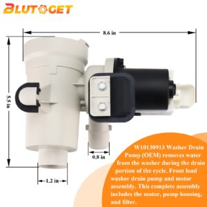 WPW10730972 W10130913 PS11757304 Washer Drain Pump OEM by Blutoget - Fit for Whirlpool Duet Washer,Ken-more,May-tag 2000 3000 4000 series Washer - Replaces 8540024,W10117829,W10730972,W10183434