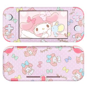 dlseego switch lite skin cute animals pattern full wrap skin protective film sticker design for switch lite-melody