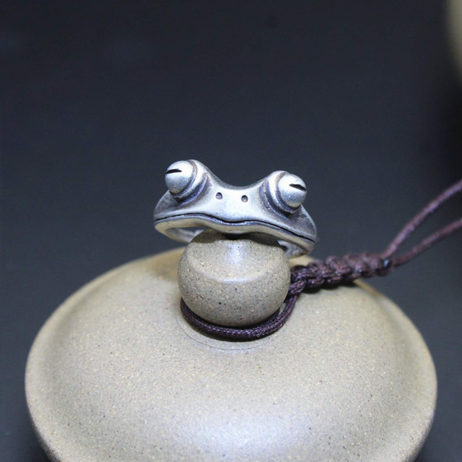 Frog Rings,Personalized Open Adjustable couples rings,Cute Animal wedding bands for women silver