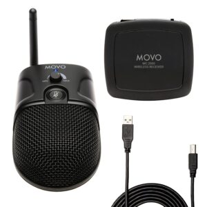 movo mc2000 wireless conference microphone system - usb wireless microphone for computer - conference call microphone for zoom meetings - zoom microphone for video meeting on mac or pc setup