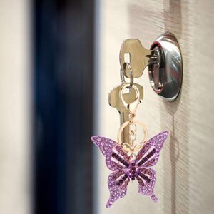 Butterfly Key Chains Butterfly Key Chain Pendants Alloy Key Chain Pendant for Women Purple