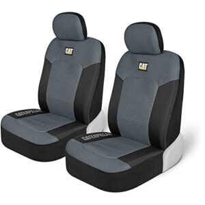 cat meshflex automotive seat covers for cars trucks and suvs – gray car seat covers for front seats, truck seat protectors with comfortable mesh back, set of 2