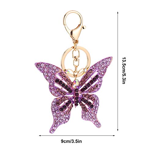 Butterfly Key Chains Butterfly Key Chain Pendants Alloy Key Chain Pendant for Women Purple