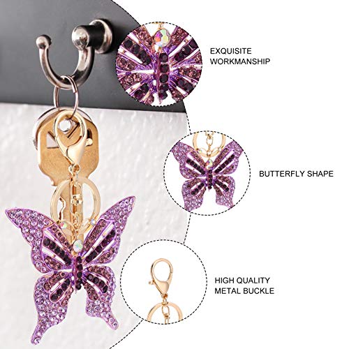 Butterfly Key Chains Butterfly Key Chain Pendants Alloy Key Chain Pendant for Women Purple