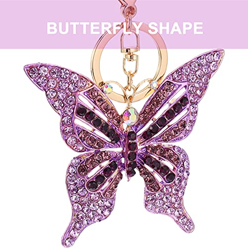 Butterfly Key Chains Butterfly Key Chain Pendants Alloy Key Chain Pendant for Women Purple