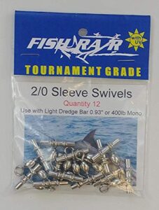 fish razr swivel sleeves for light bars fishing accessory, 2/0 12 pack