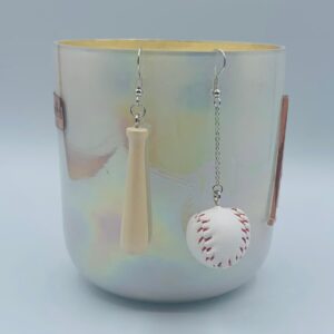 Baseball Earrings for Women - Baseball Jewelry for Moms - Baseball Mom Accessories (Bat & Ball)