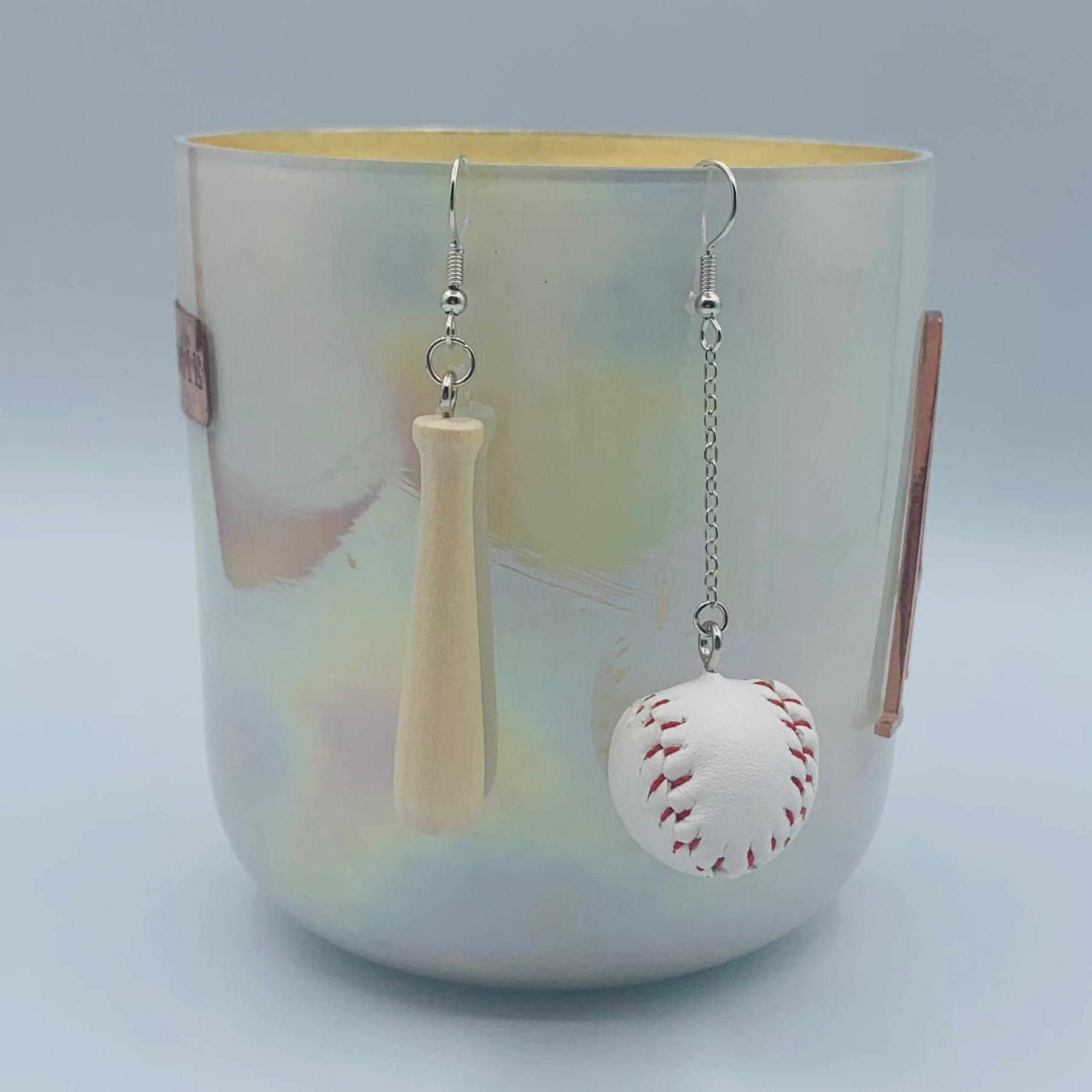 Baseball Earrings for Women - Baseball Jewelry for Moms - Baseball Mom Accessories (Bat & Ball)