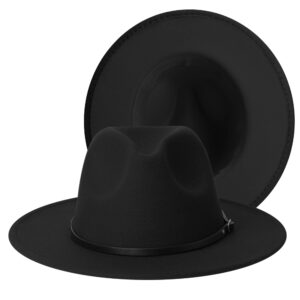 sajuzen womens & mens fedora hats, wide brim fedora hats for women men