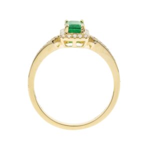 Gin & Grace 10K Yellow Gold Natural Emerald Diamond (SI1) Propose Promise Ring for Women