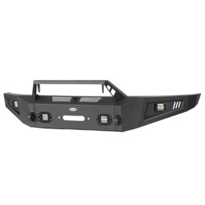 Hooke Road for Ford F150 09-14 Steel Front Winch Bumper + Rear Bumper Compatible with F-150 2009 2010 2011 2012 2013 2014 (Excluding Raptor) Pickup Truck