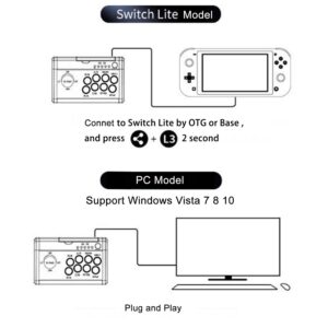 SUNCHI 7 in1 USB Arcade Fight Stick Street Fighting Joystick Gamepad controller for PS3 / PS4 / XBOX ONE / XOBX 360 / PC / Android /Switch