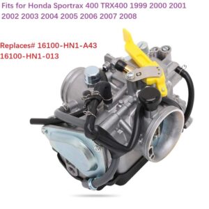 400EX Carburetor，Compatible with Honda Sportrax TRX400EX 2x4 1999-2008 ATV, TRX400X 2x4 2009-2015 TRX 400 Carburetor 400EX Replaces 16100-HN1-A43