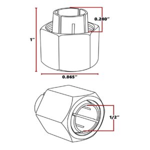 HAKATOP 19693 1/2" Router Collet Replacement For Dewalt 326286-03 Big Horn Bosch 2610906284 Hitachi 325-199, 323-421