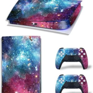 Skin Sticker Decal Cover for PS5 Digital Edition Console and Controllers Galaxy Nebula