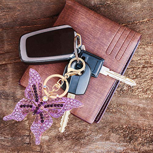 Butterfly Key Chains Butterfly Key Chain Pendants Alloy Key Chain Pendant for Women Purple