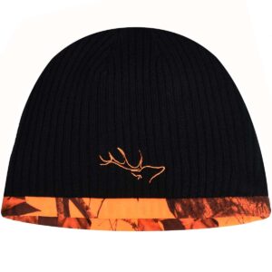 EDTREK Waterproof and Windproof Camo Beanie Hunting Hat - Timber and Blaze Orange Camo Hunter Hat (Large, Blaze Orange Camo)